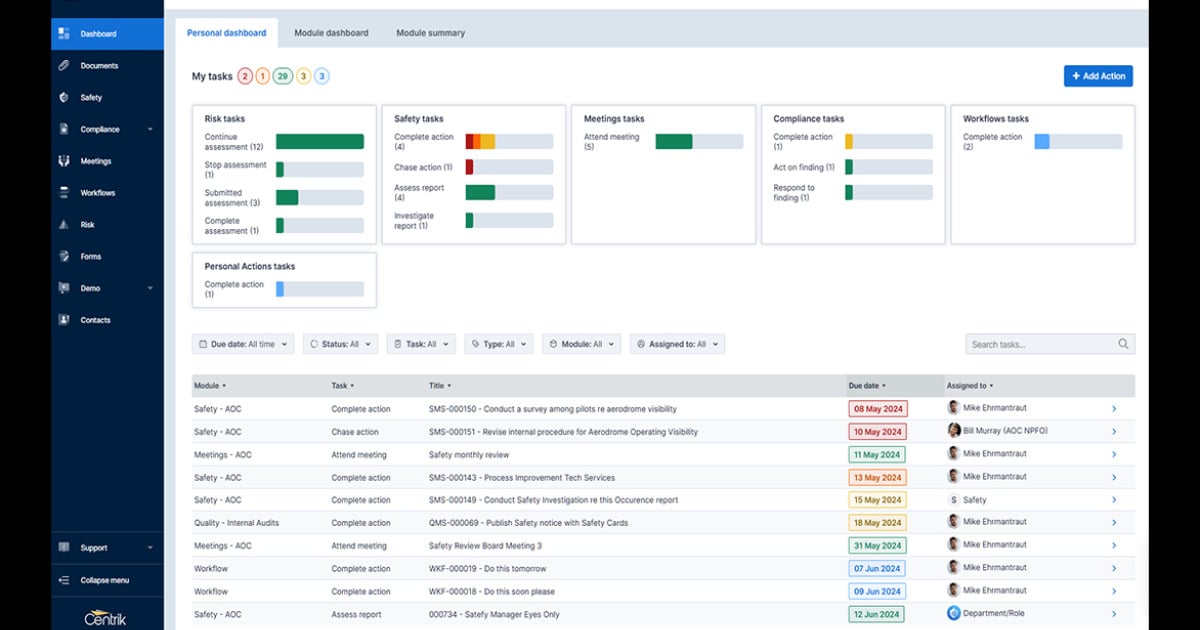 TrustFlight Releases Centrik 5 Safety Management System Upgrade | Aviation International News